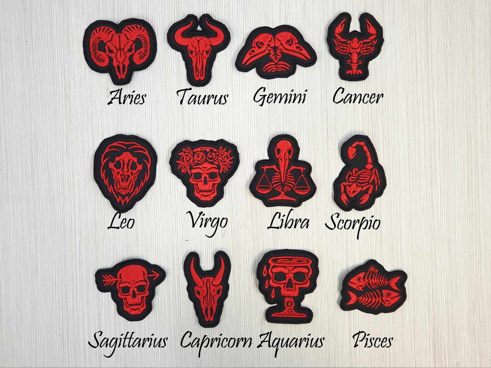 Aries Zodiac Signs Embroidered Patch Glow in the Dark - Etsy