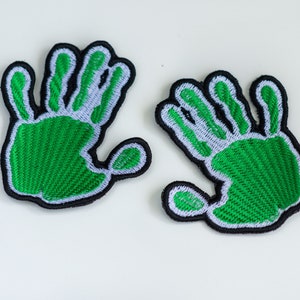 Pair of Embroidered Hand Print Patches, Handprint Embroidery Set, Pair ...
