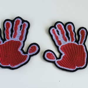 Pair of Embroidered Hand Print Patches, Handprint Embroidery Set, Pair ...