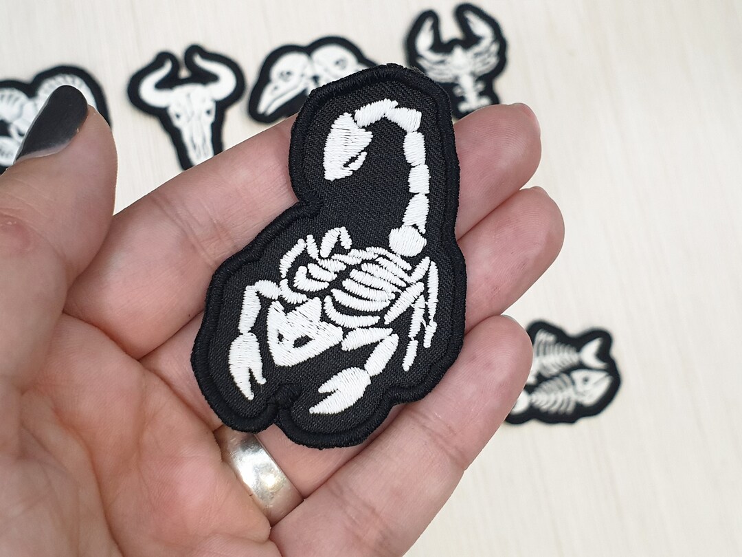 Scorpio Skull Embroidered Patch, Glow in the Dark Astrology Sign - Etsy