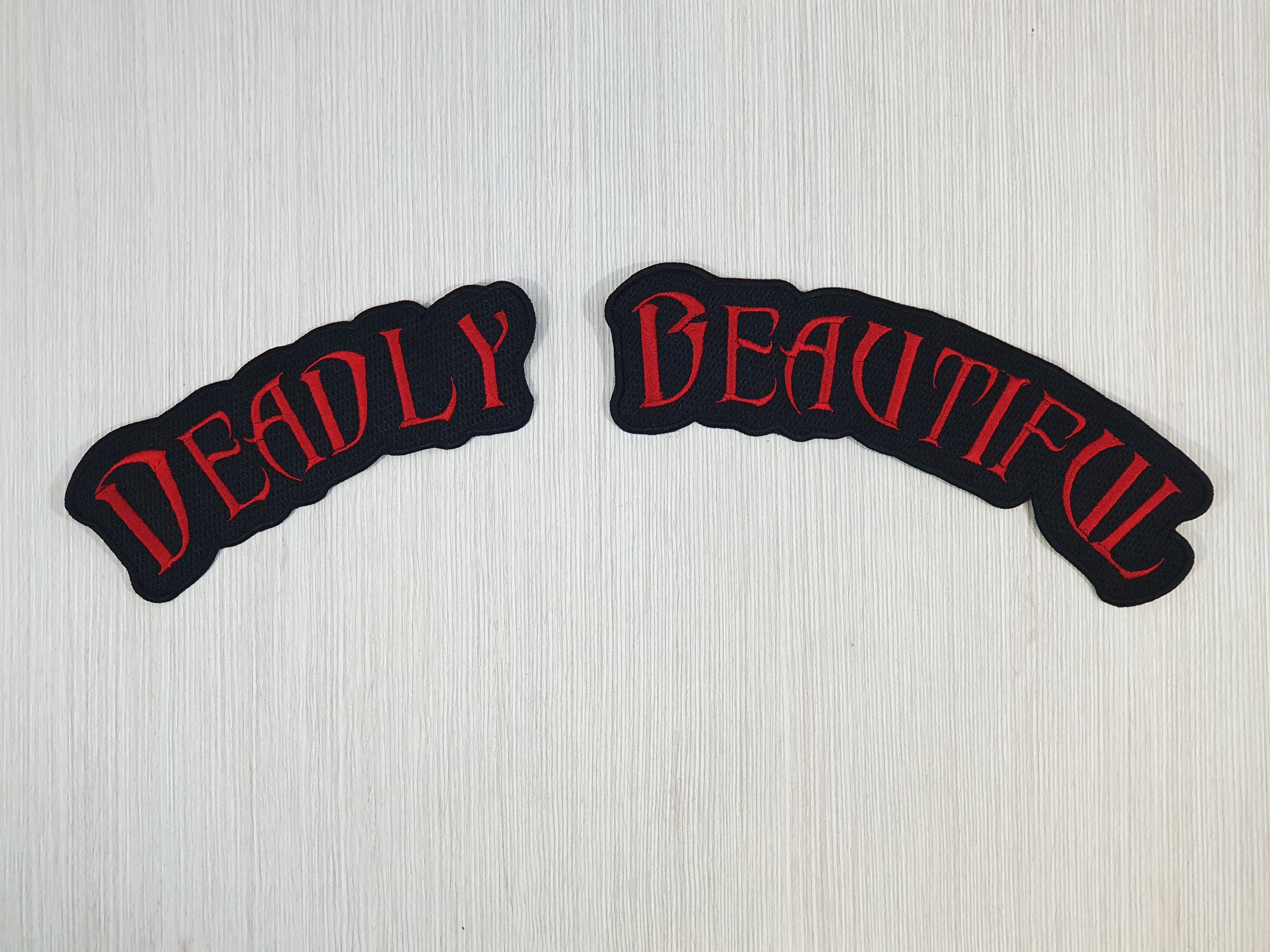 Embroidered Top Rocker Back Patch for Jacket Deadly Beautiful | Etsy