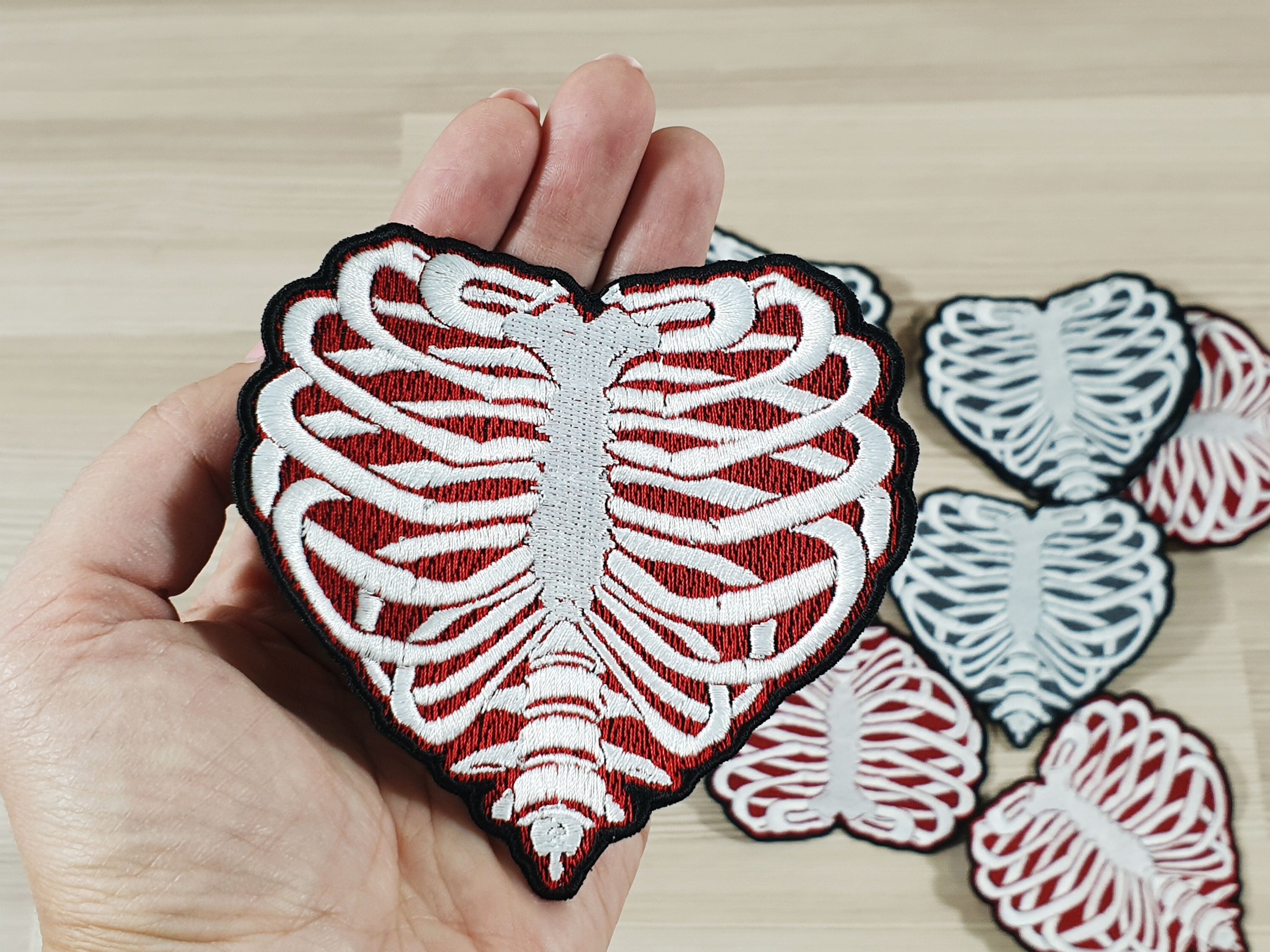 Skeleton Heart Patch Patch for Jacket Urban Embroidery | Etsy