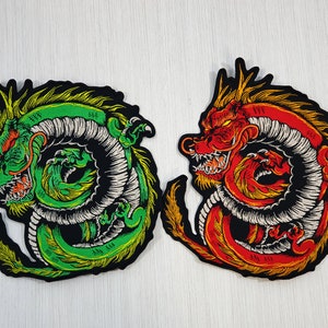 Chinese Dragon Patch for Jacket, Japanese Oni Applique, Ninja Back ...