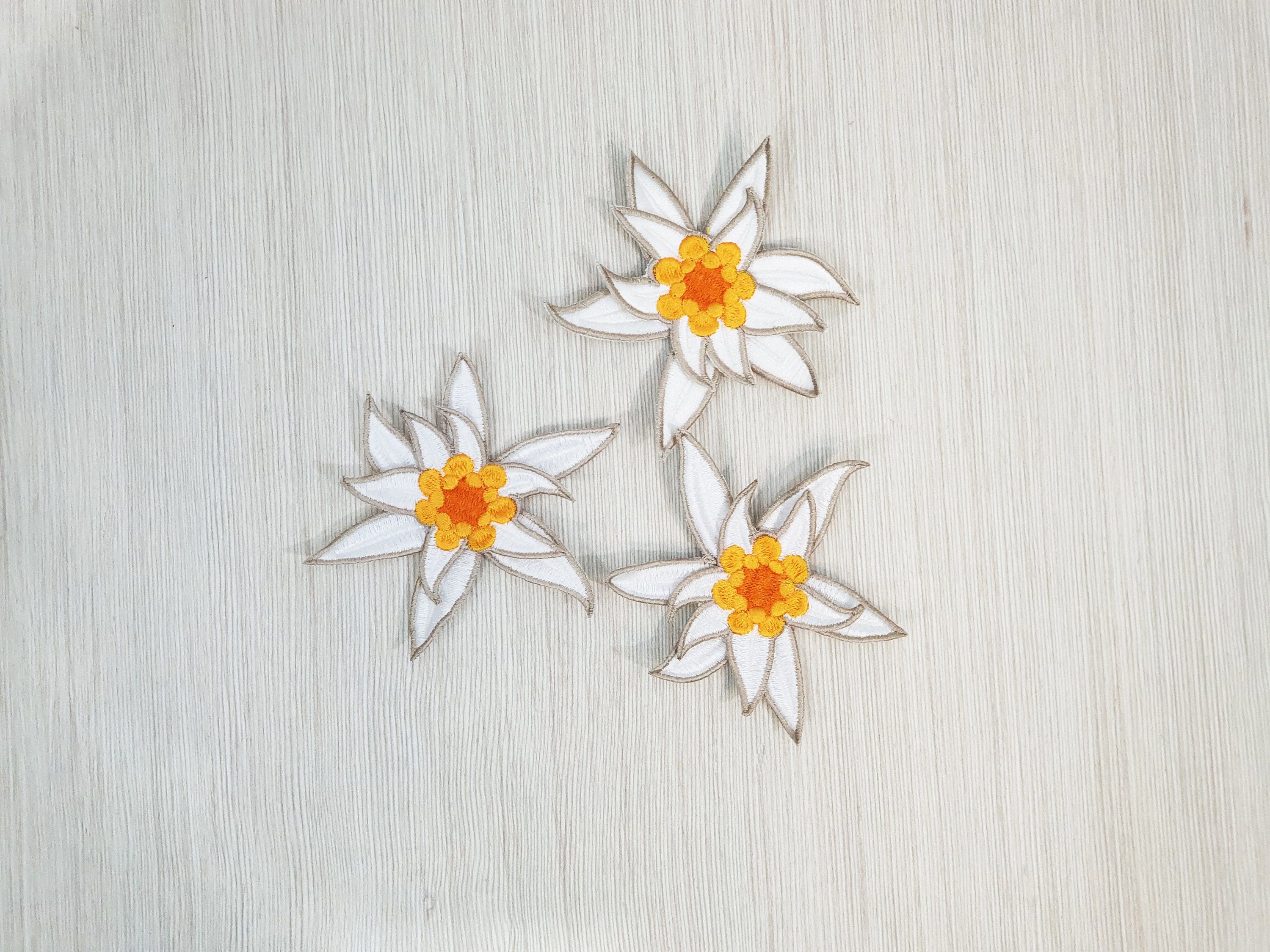 Edelweiss Flower Patch Mountain Flower Pin Embroidered Hiker - Etsy ...