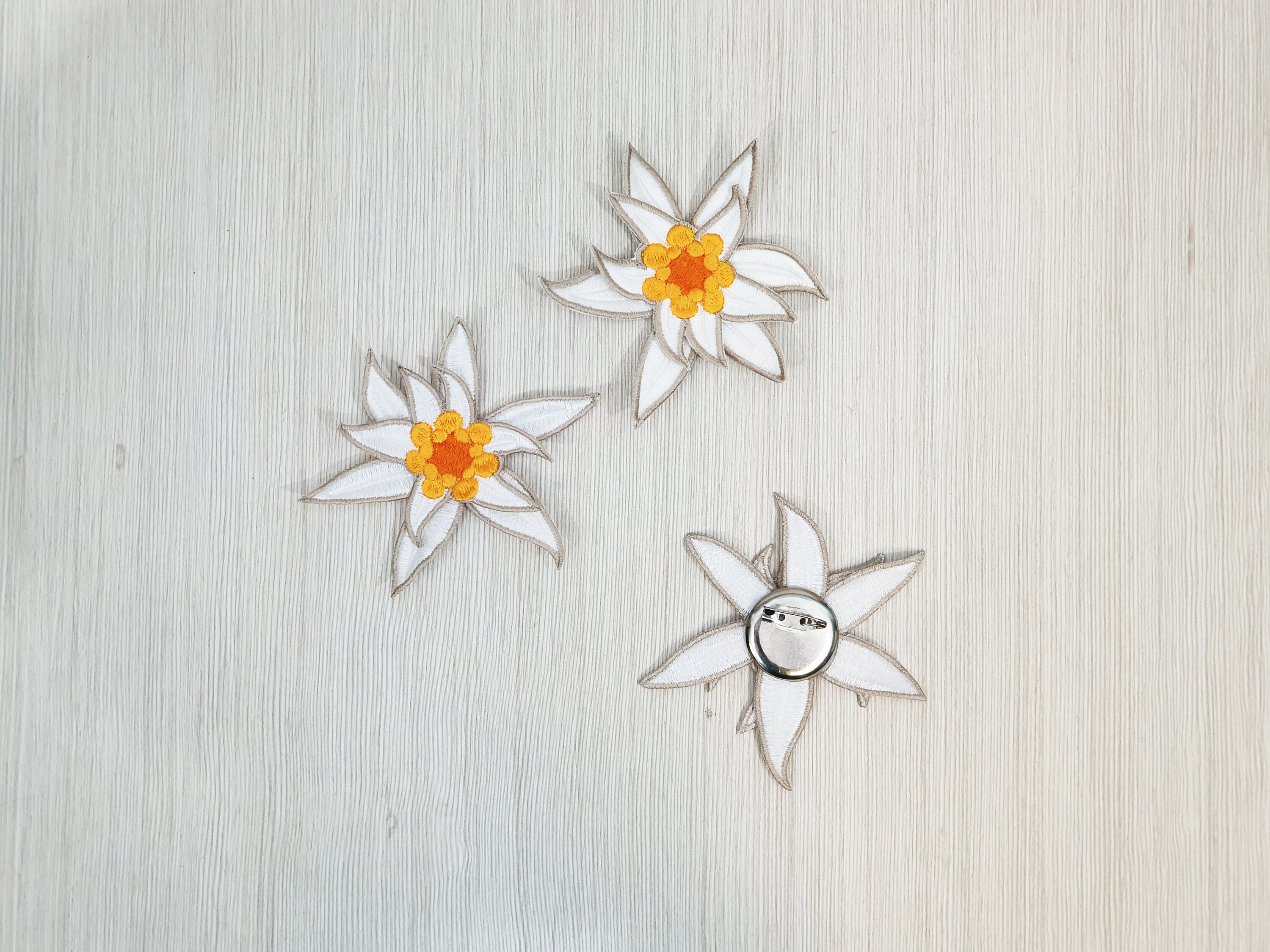 Edelweiss Flower Patch Mountain Flower Pin Embroidered Hiker | Etsy