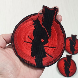 Small Samurai Moon Patch, Ninja Back Patch, Japanese Warrior Patch, Sew ...