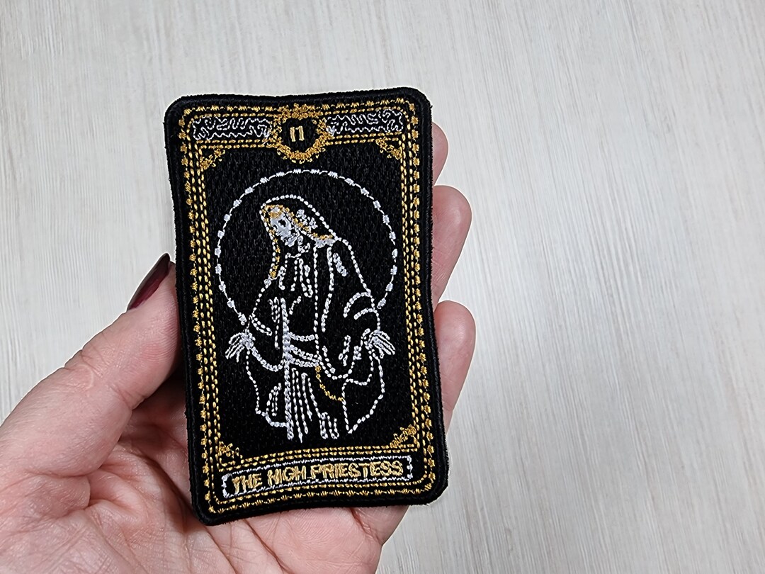 Tarot Patch the High Priestess, Wiccan Embroidery, Major Arcana Tarot ...