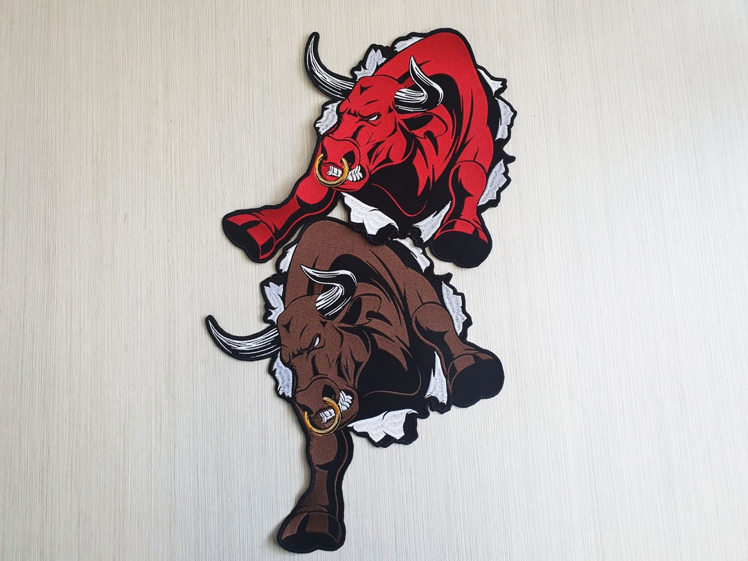 Large Bull Patch, Bull Back Patch, Rodeo Patch, Sew on Patch, Urban ...
