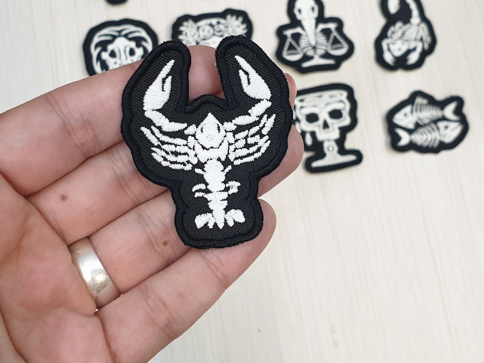 Libra Zodiac Sign Embroidered Patch, Glow in Dark Astrology Skull - Etsy