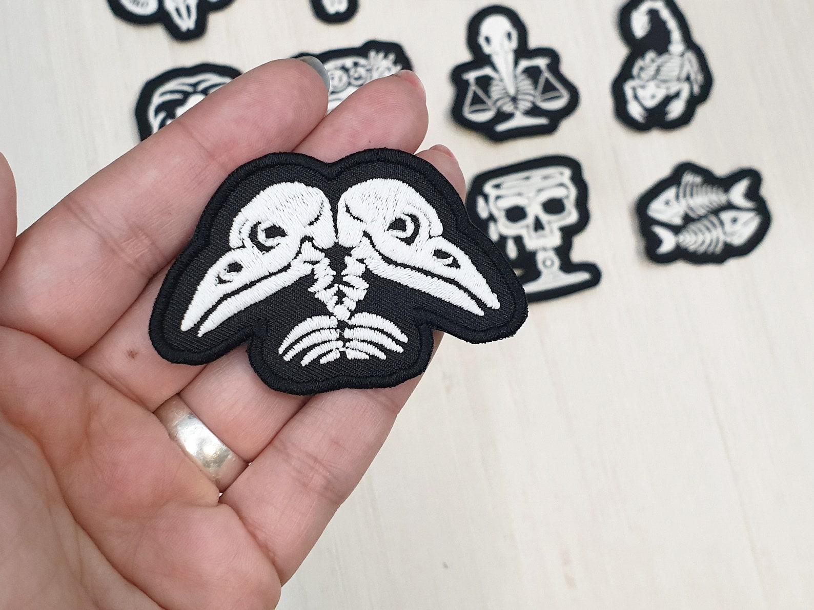 Libra Zodiac Sign Embroidered Patch, Glow in Dark Astrology Skull - Etsy