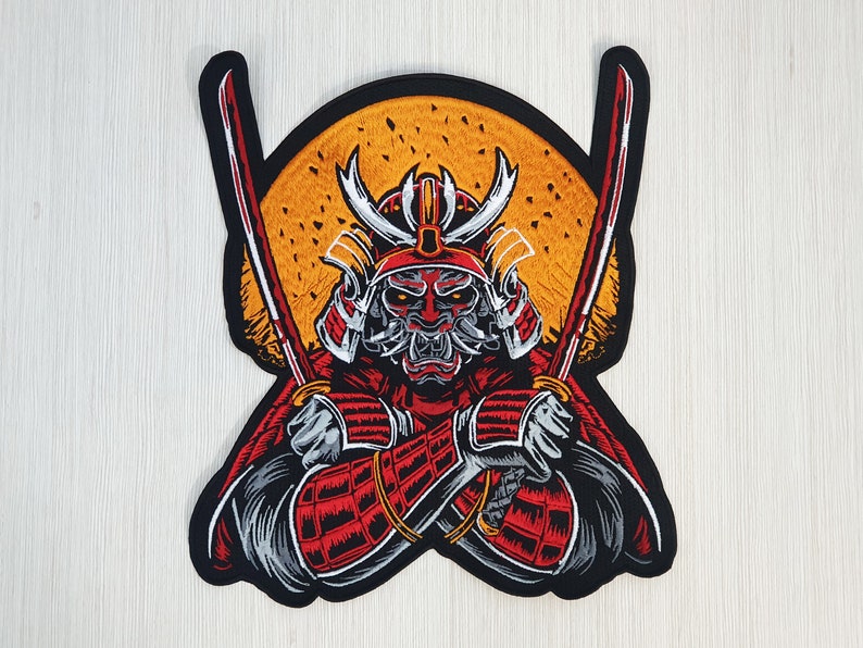 Large Samurai Katana Skull Patch Ninja Sword Back Embroidery | Etsy