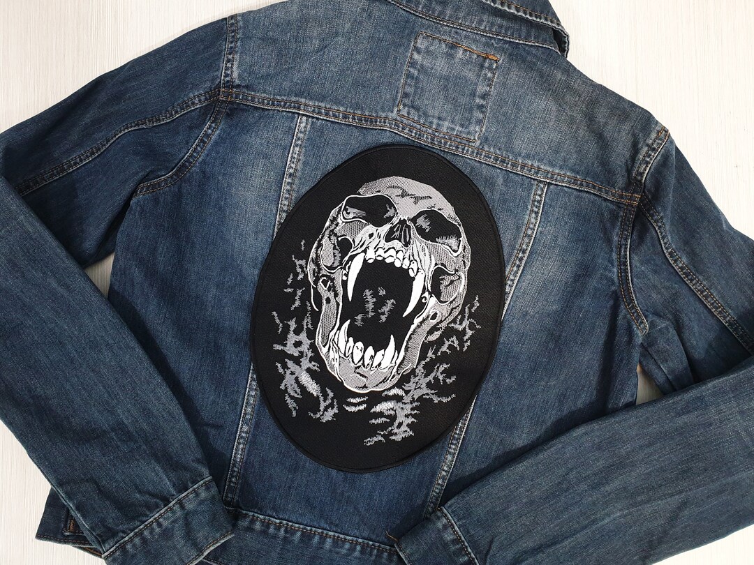 Large Embroidered Vampire Skull Patch, Sew on Goth Applique - Etsy