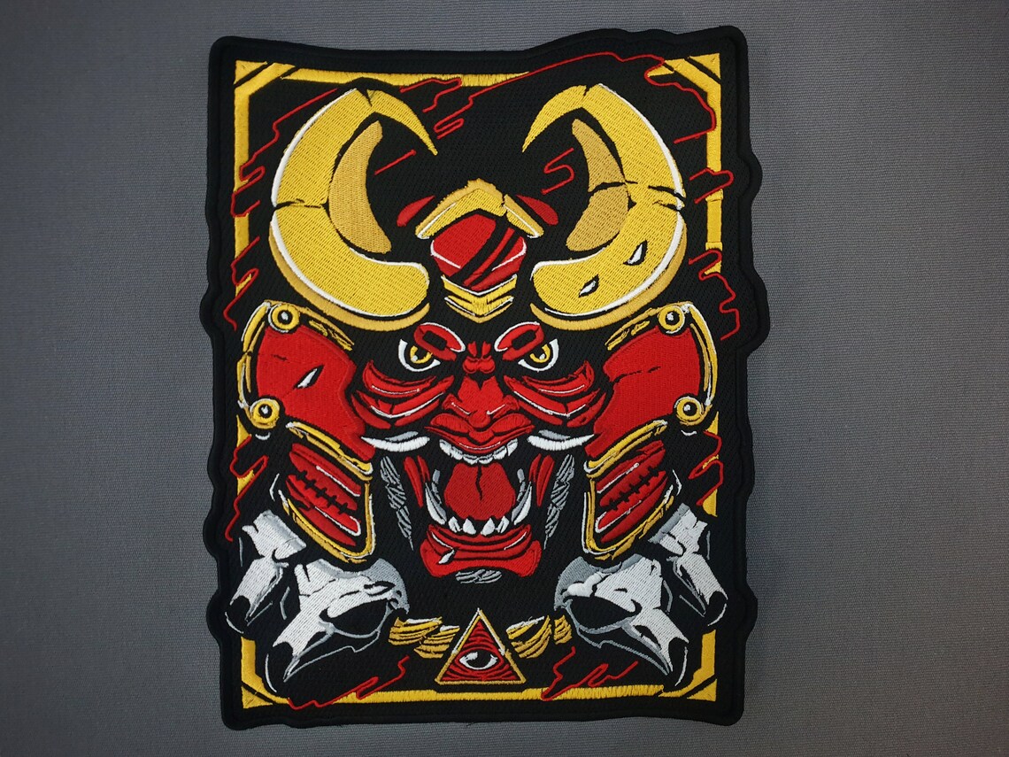 Large Oni Demon Patch Samurai Applique Ninja Back Patch | Etsy