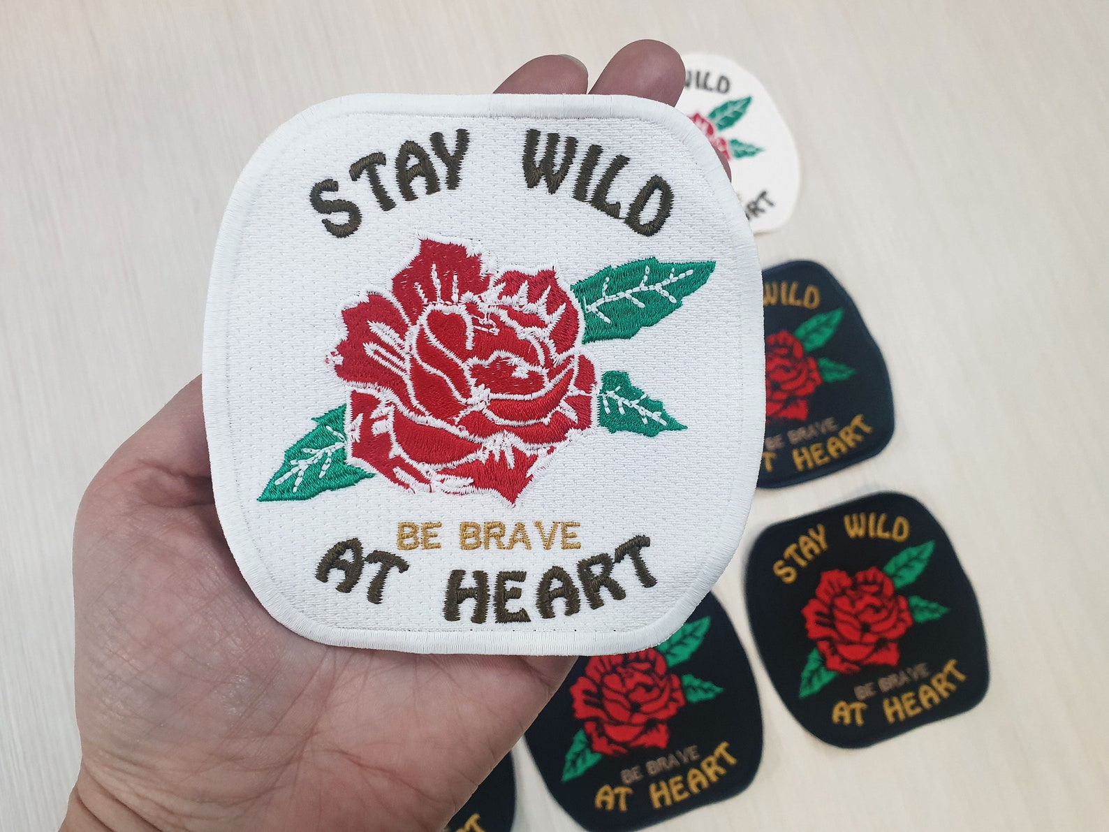 Small Rose Patch for Jacket Iron on Back Patch Embroidered | Etsy