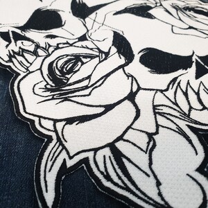 Large Skull Patch, Skull Back Patch, Skeleton Biker Patch, Sew on Patch ...