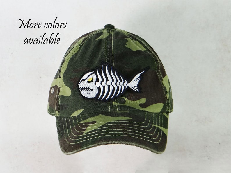 Fish Bones Embroidered Patch Fishing Lover Gift Cap Fishing - Etsy
