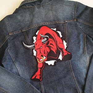 Large Bull Patch, Bull Back Patch, Rodeo Patch, Sew on Patch, Urban ...