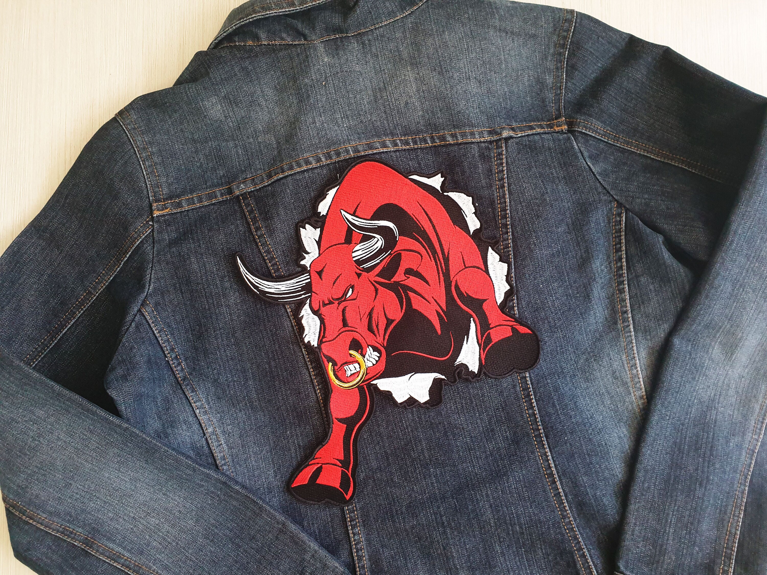 Large Bull Patch Bull Back Patch Rodeo Patch Sew on Patch | Etsy