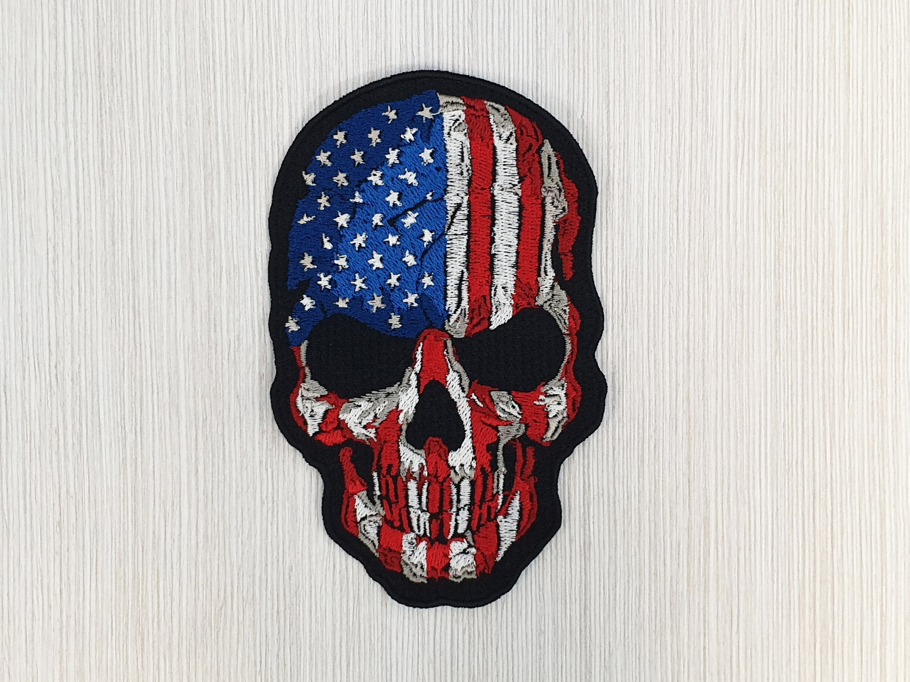 USA Flag Skull Patch Amercan National Flag Biker Patch Sew | Etsy