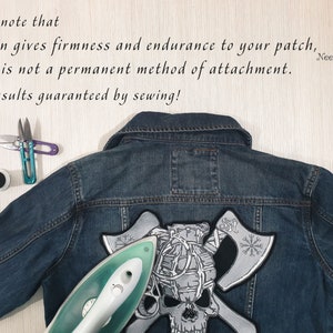 Large Rocker Skull Patch, Flame Biker Back Patch, Motor Patch, Sew on ...