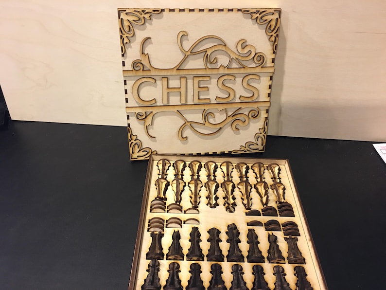 Chess/checkers Game Wood Laser Cutter SVG File Glowforge - Etsy