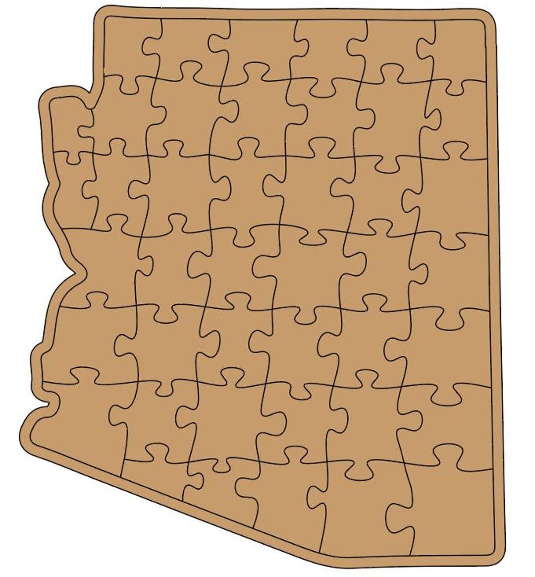 Arizona AZ Puzzle File Wood/acrylic Laser Cutter SVG Glowforge - Etsy