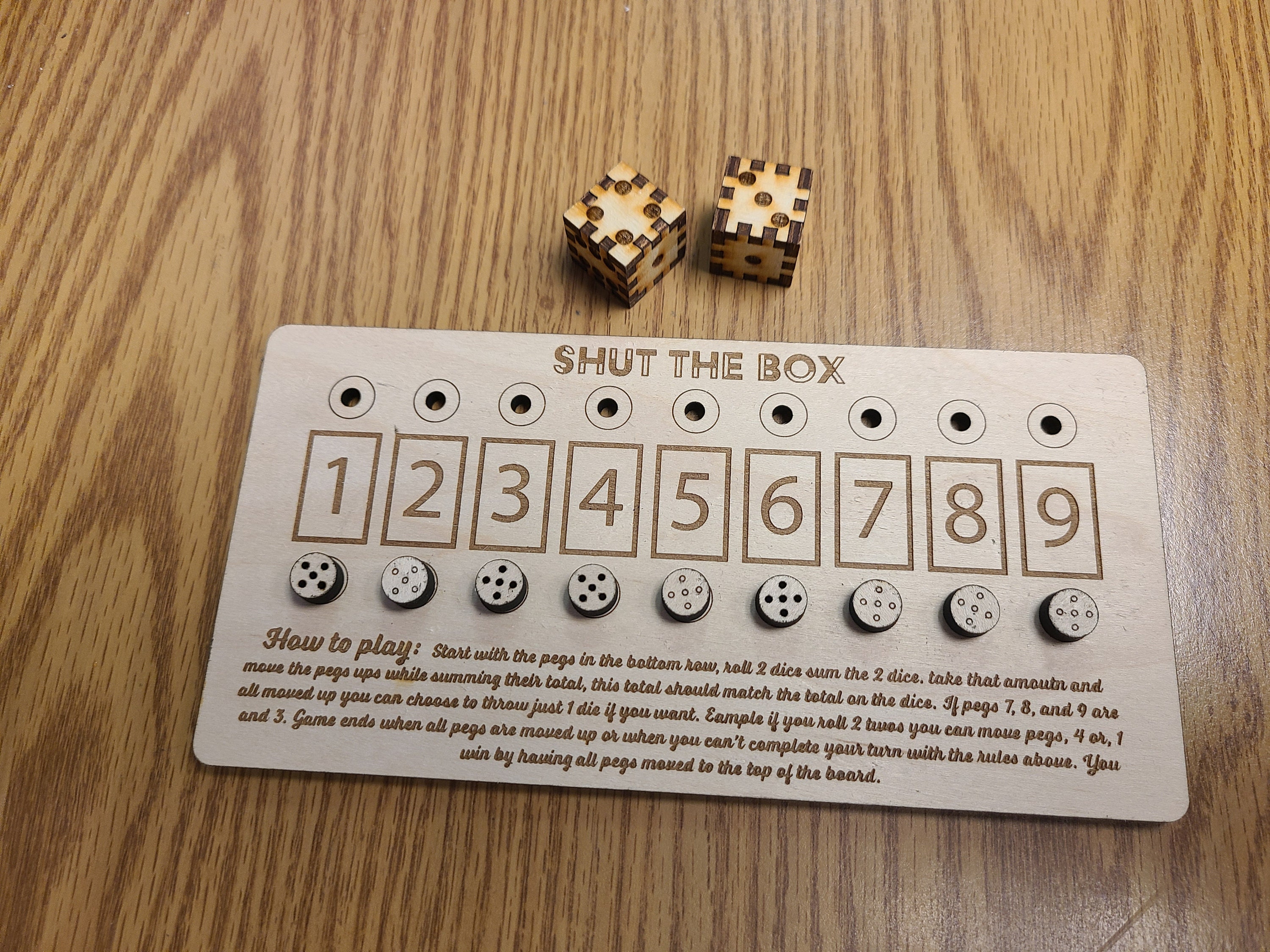 Shut the Box Game Wood Laser Cutter SVG File Glowforge - Etsy