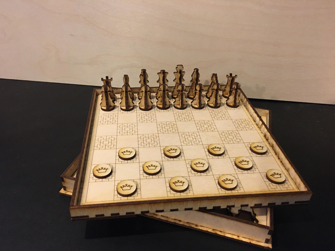 Chess/checkers Game Wood Laser Cutter SVG File Glowforge - Etsy