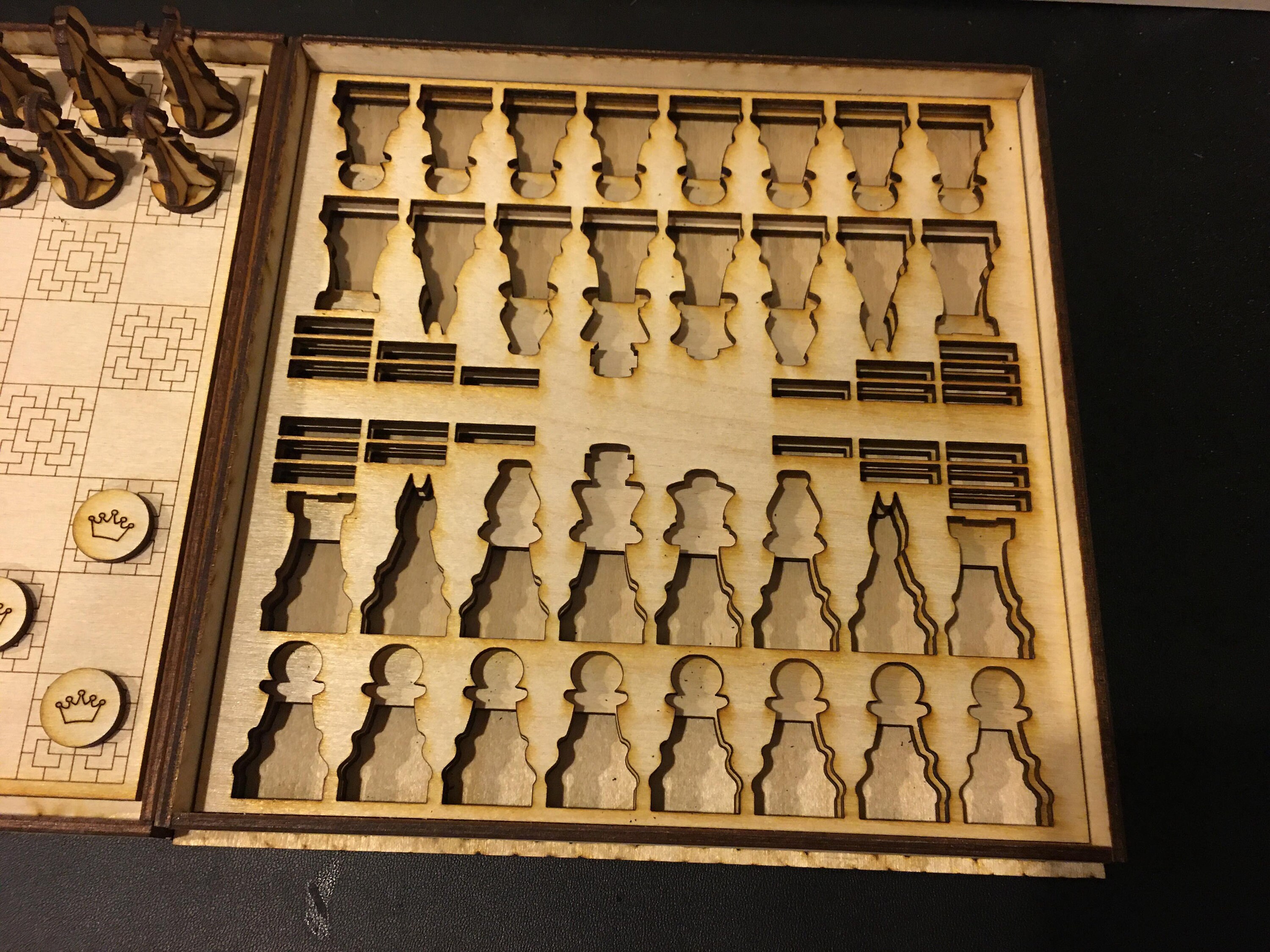 Chess/checkers Game Wood Laser Cutter SVG File Glowforge - Etsy
