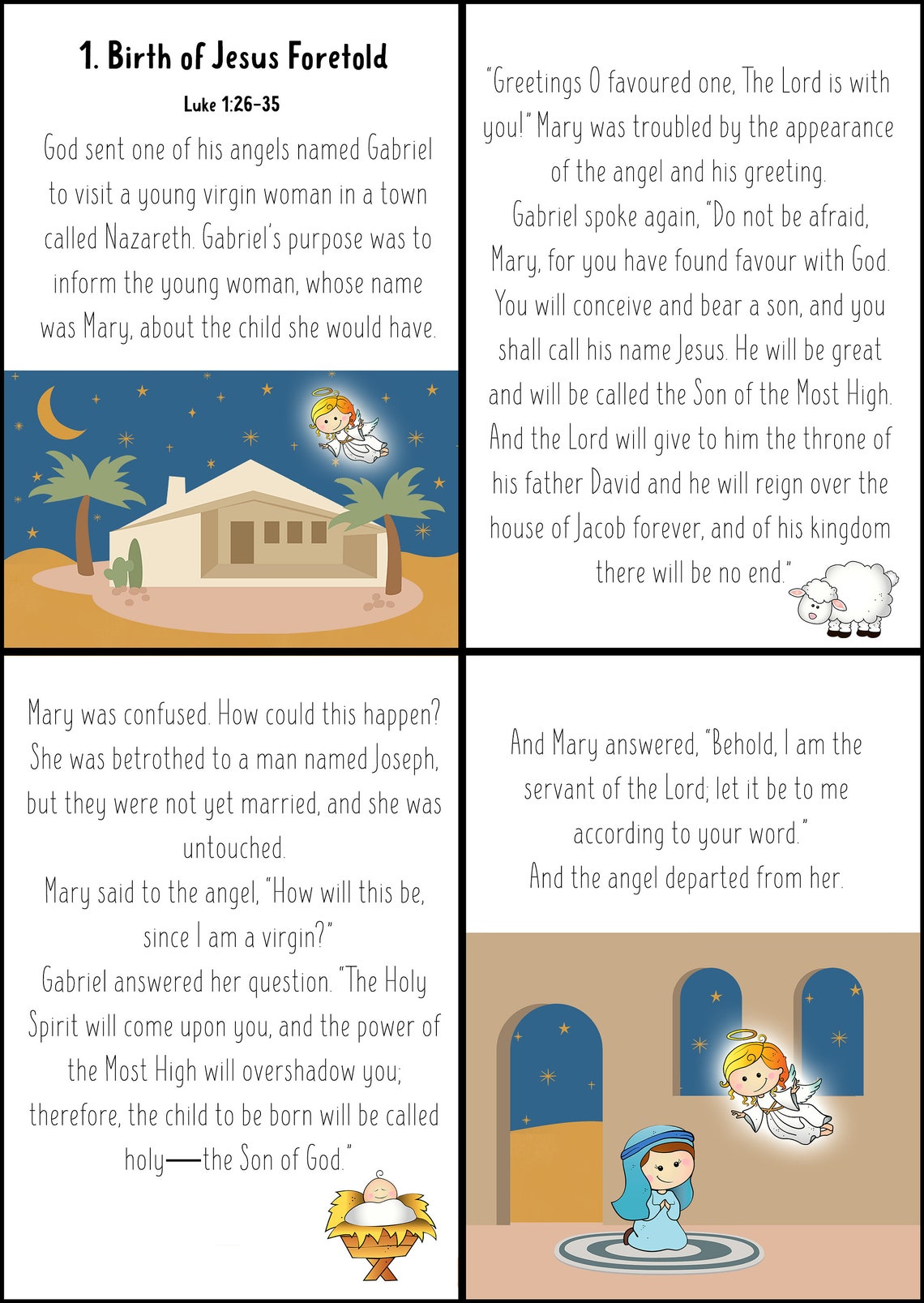 Advent Christmas Story Cards I Christian Christmas Story for - Etsy