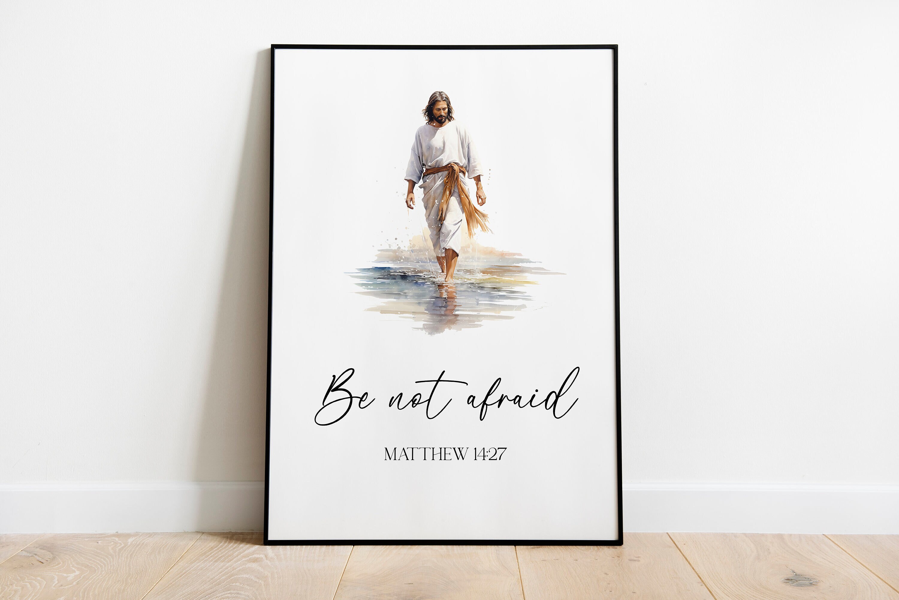 Be Not Afraid Bible Verse Wall Art Printable L Christian Digital Print ...