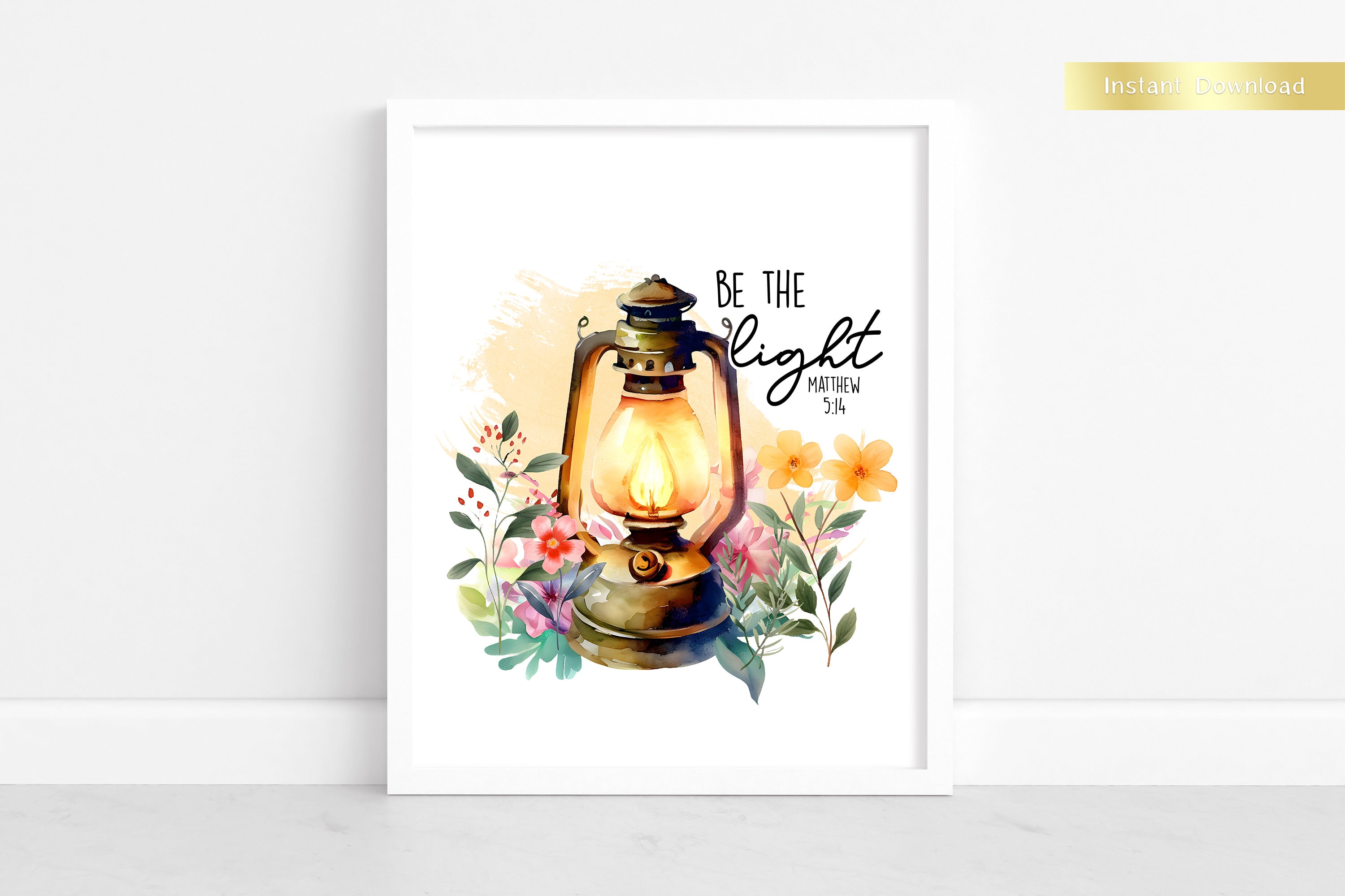 Be the Light Bible Verse Wall Art Printable L Scripture Decor L Matthew ...