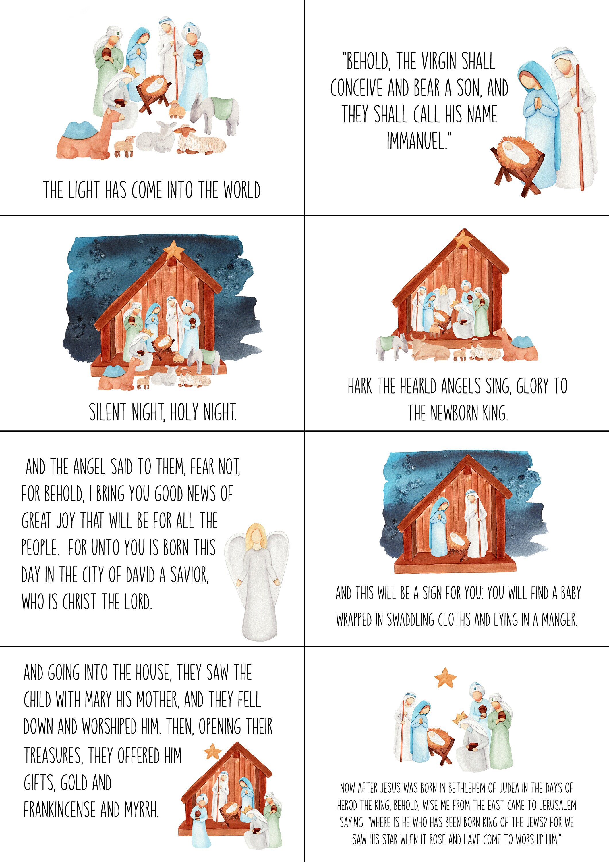 Printable Christmas Scripture Cards I Christmas Bible Verses I ...