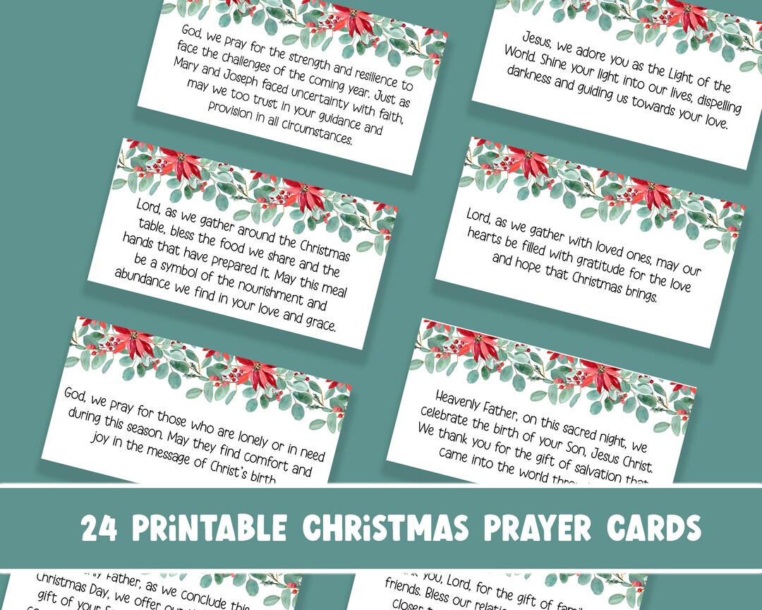 24 Printable Christmas Prayer Cards L Adent Calender Filler L - Etsy