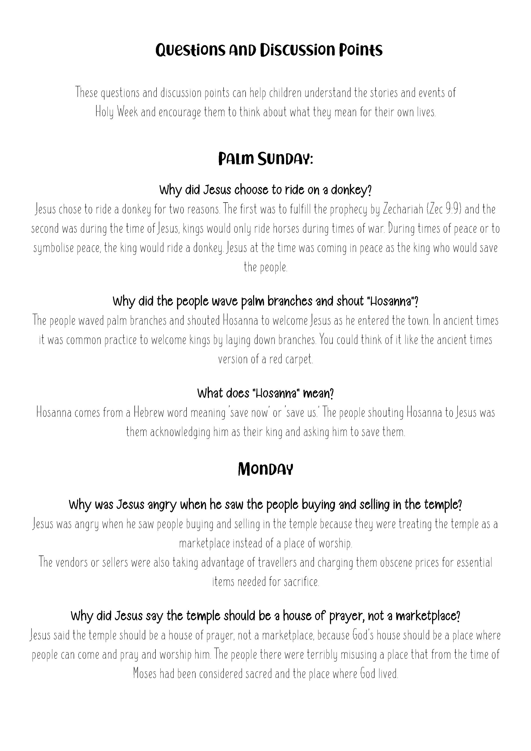 Printable Easter Story Bible Reading Plan and Bible Study I Holy Week ...