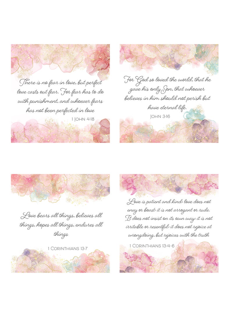 16 Printable Scripture Cards on Love I Love Bible Verses I Patient and ...
