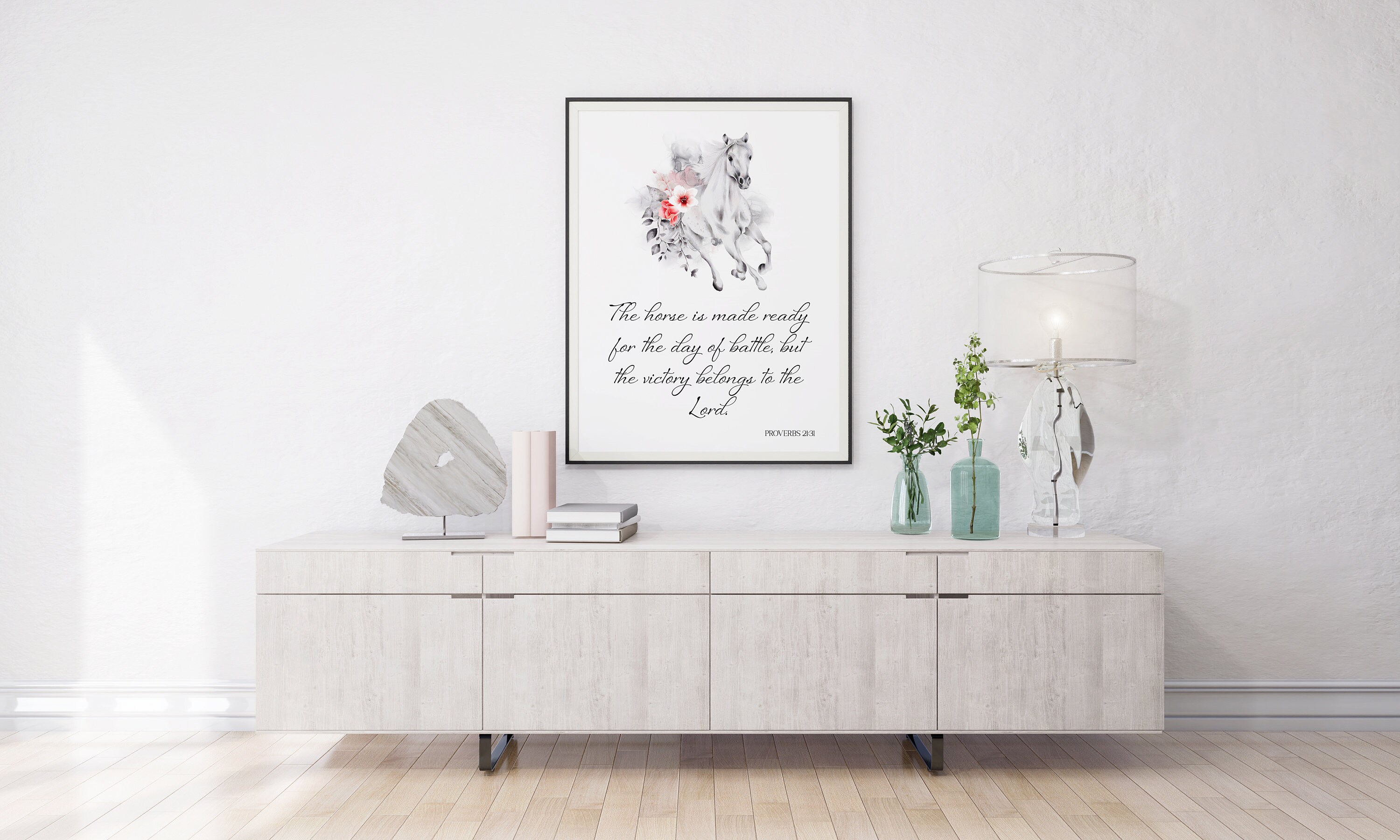 Proverbs 21:31 Bible Verse Wall Art Printable L Scripture Decor L Horse ...
