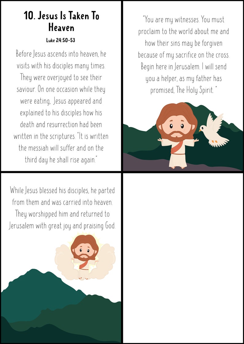 Printable Easter Story Cards I Christian Easter Story for Kids I Easter ...