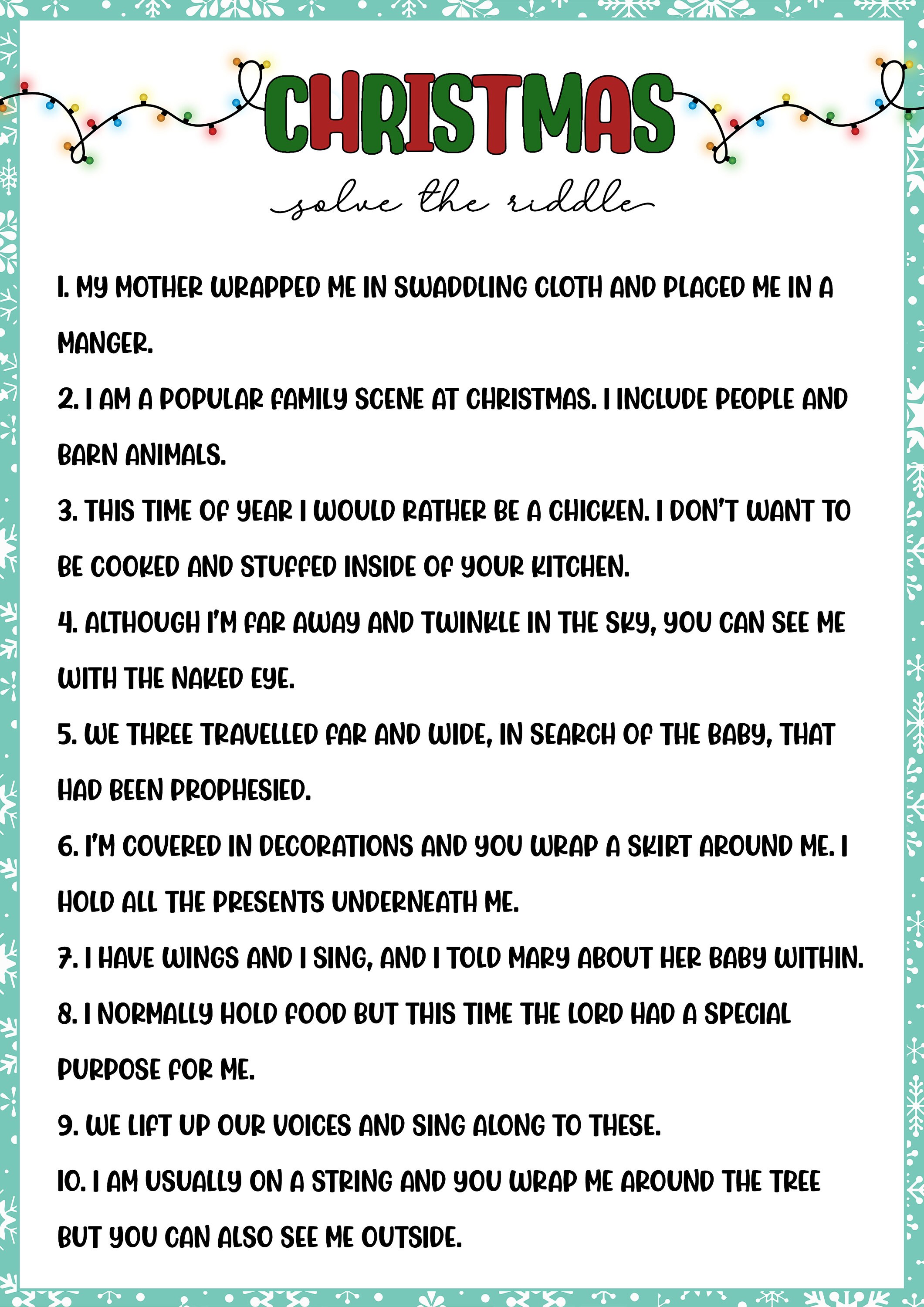 Printable Christmas Games Bundle L Solve the Riddle L Unscramble the ...