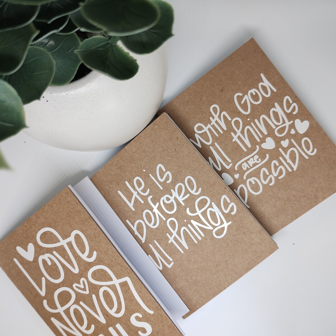 Handmade Christian Notebooks 3 Pack Bible Verse Scripture - Etsy