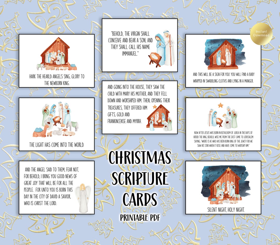 Printable Christmas Scripture Cards I Christmas Bible Verses I ...