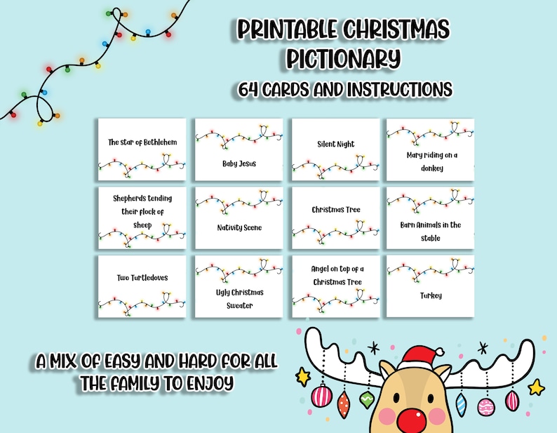 Printable Christmas Pictionary L Christmas Story Games L Printable ...