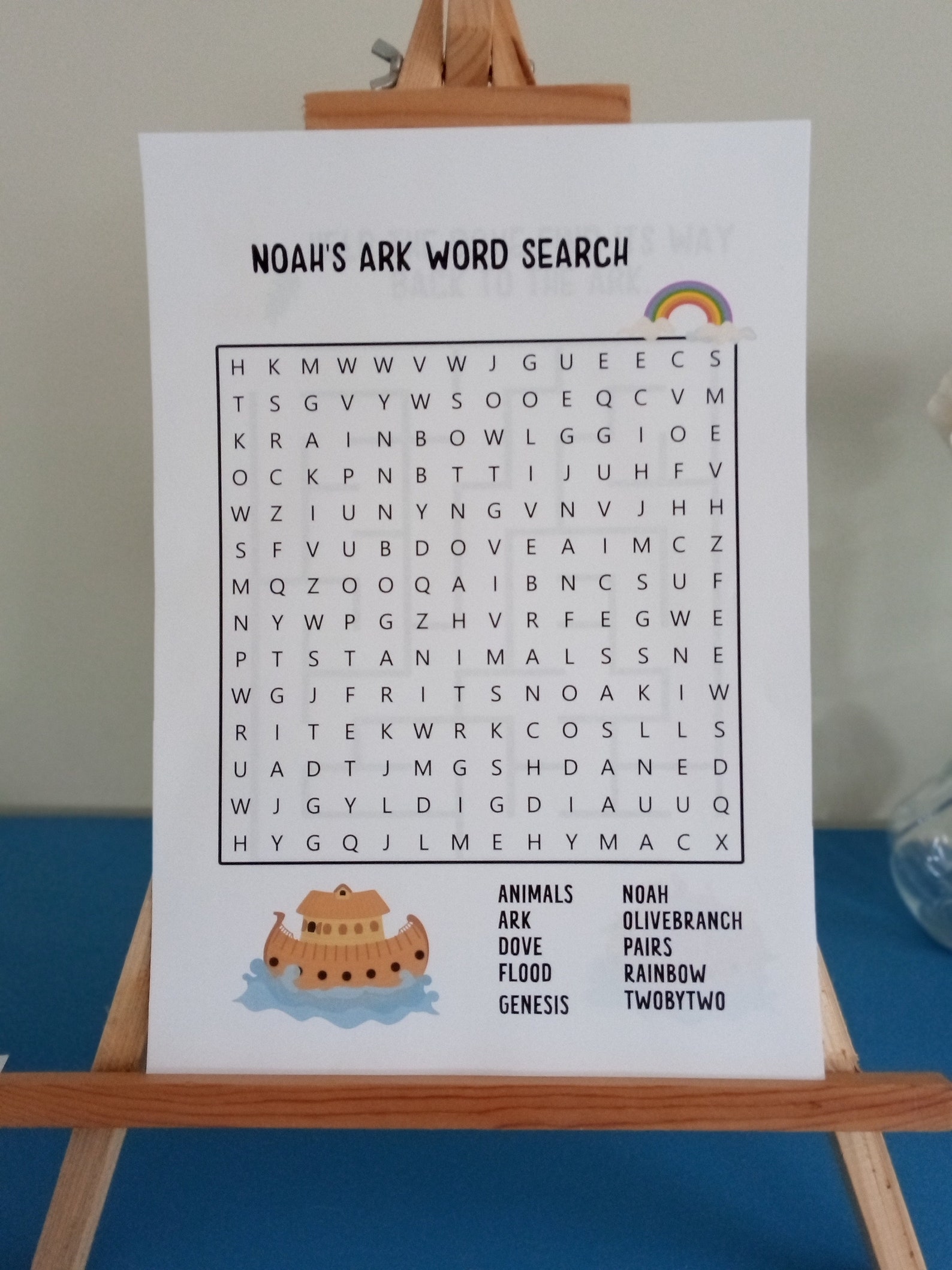 Kids Bible Activity I Noahs Ark Colouring Page I Maze Wordsearch ...