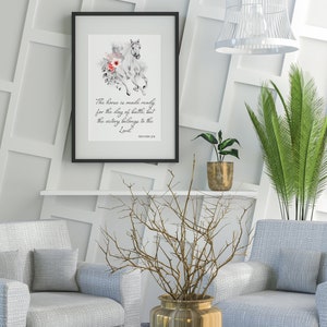 Proverbs 21:31 Bible Verse Wall Art Printable L Scripture Decor L Horse ...