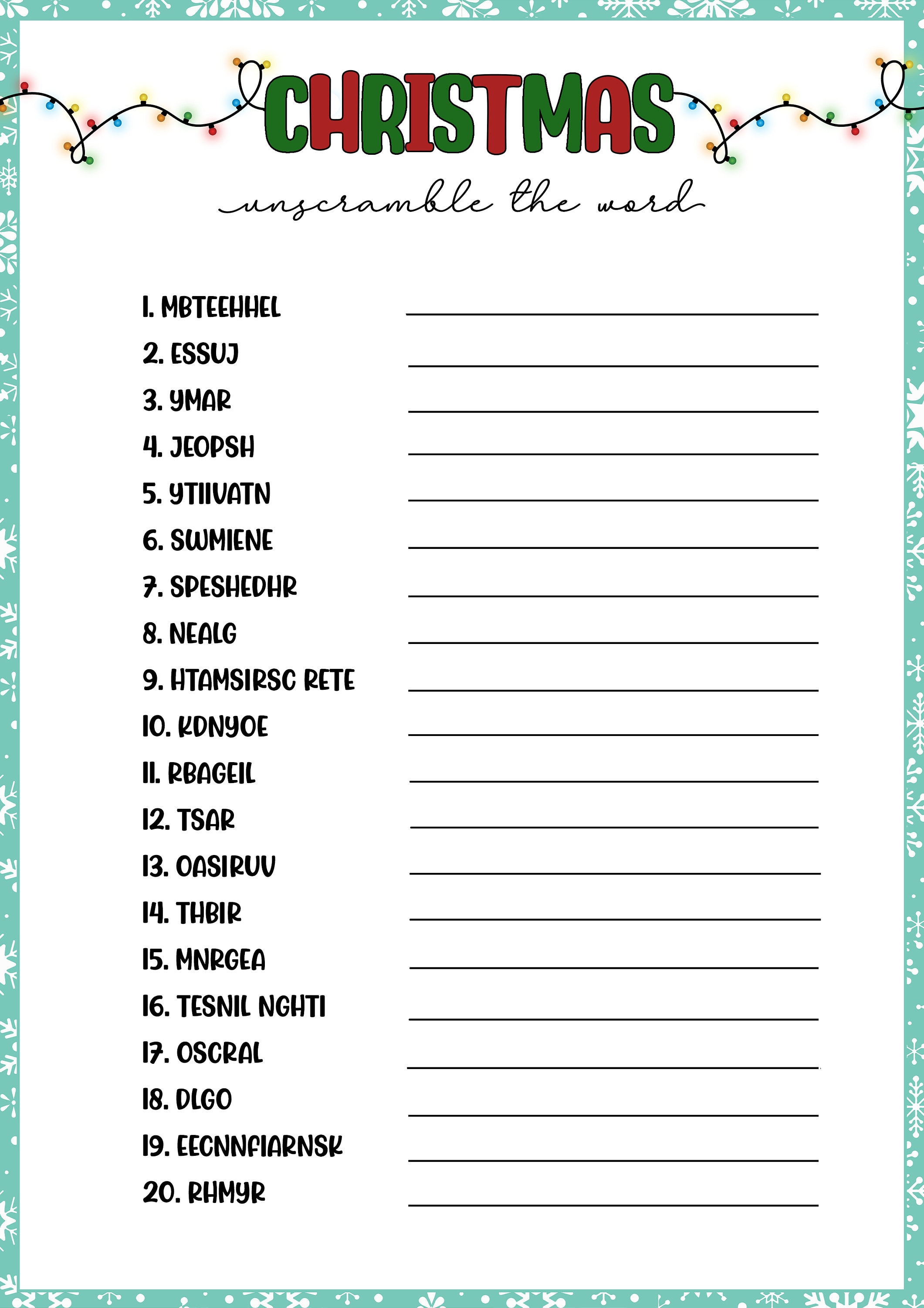 Printable Christmas Games Bundle L Solve the Riddle L Unscramble the ...