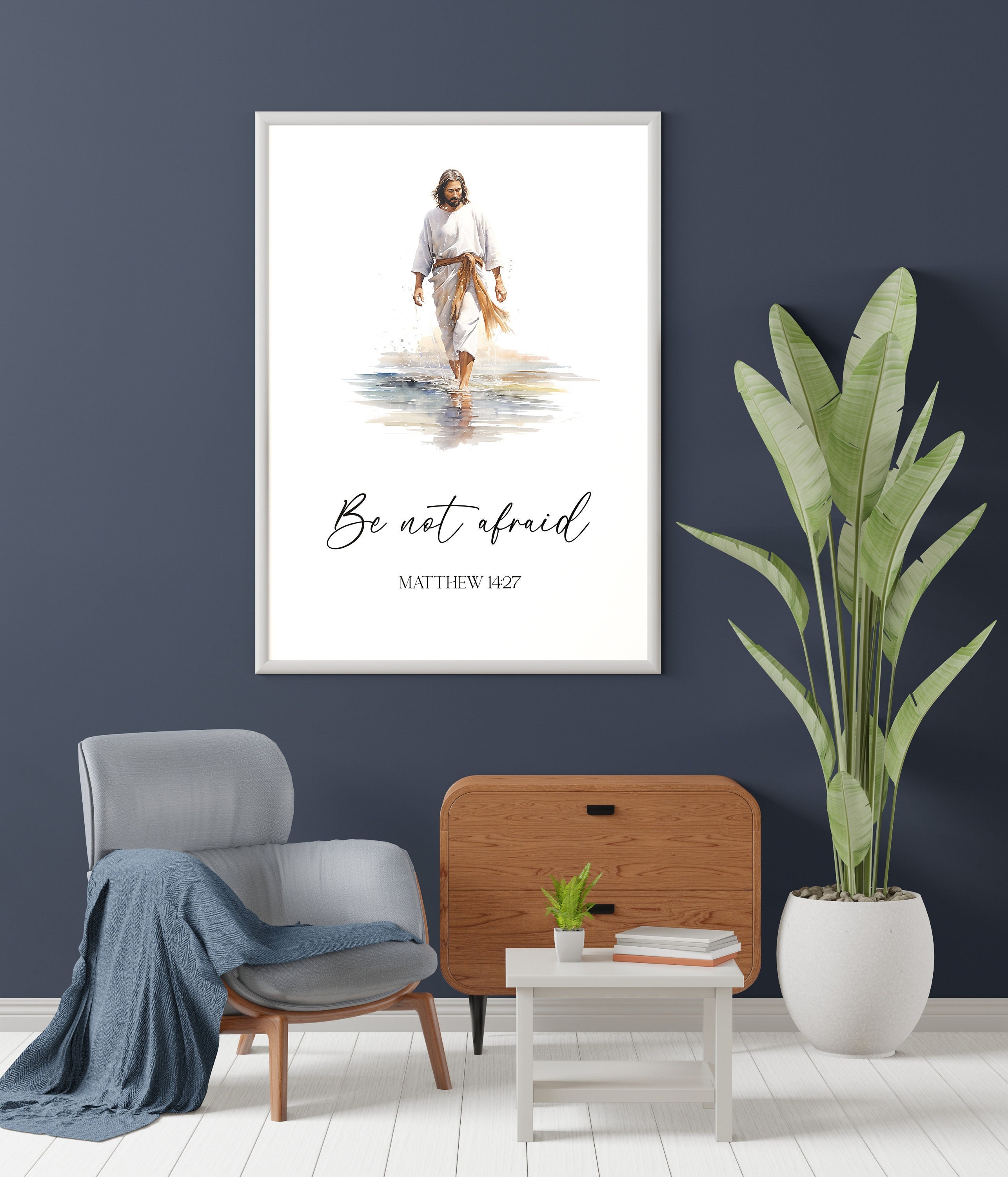 Be Not Afraid Bible Verse Wall Art Printable L Christian Digital Print ...