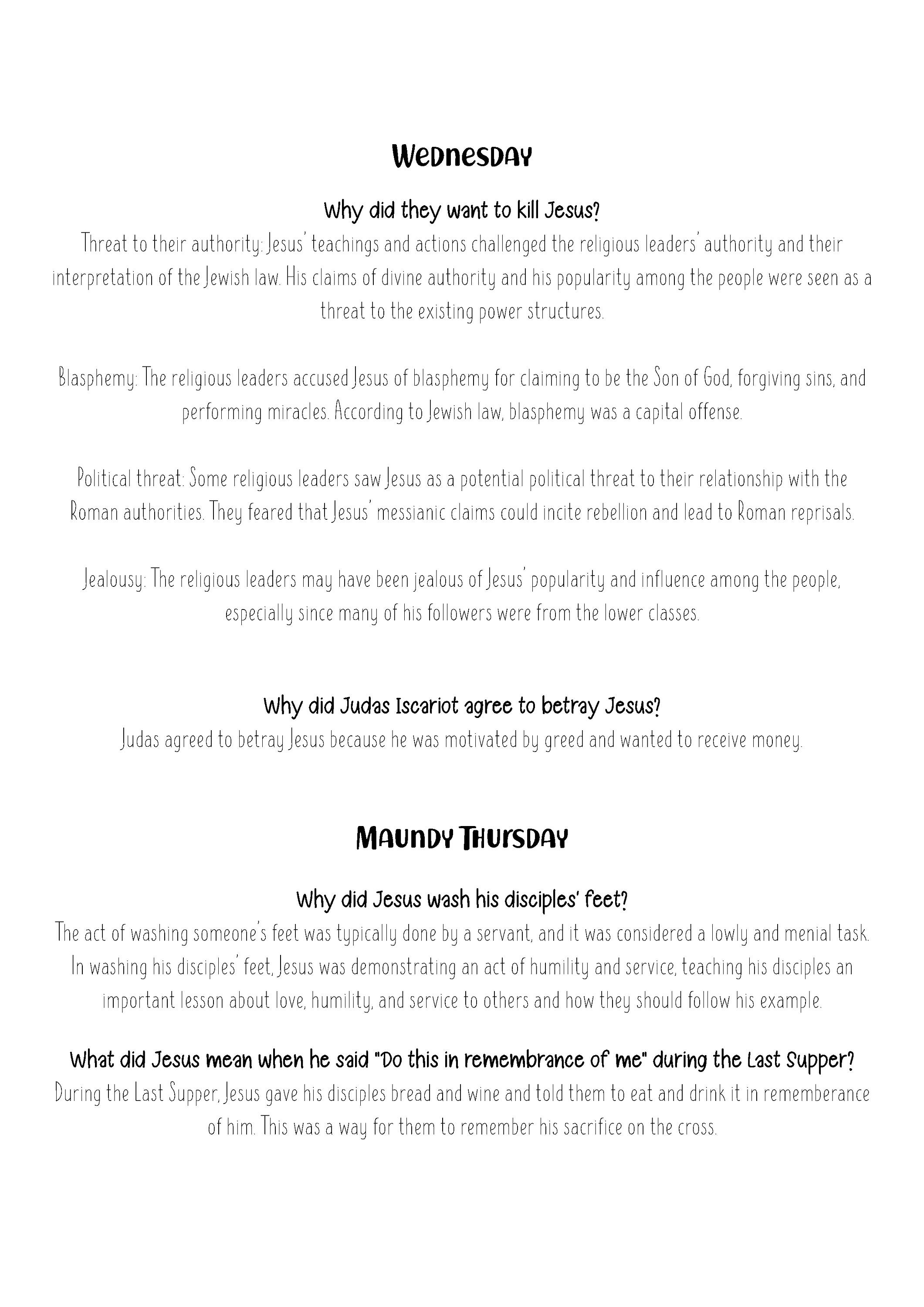 Printable Easter Story Bible Reading Plan and Bible Study I Holy Week ...