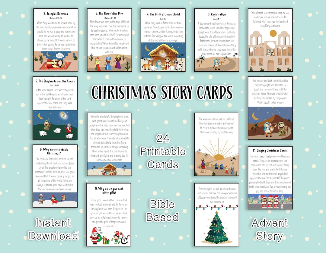 Advent Christmas Story Cards I Christian Christmas Story for Kids I ...