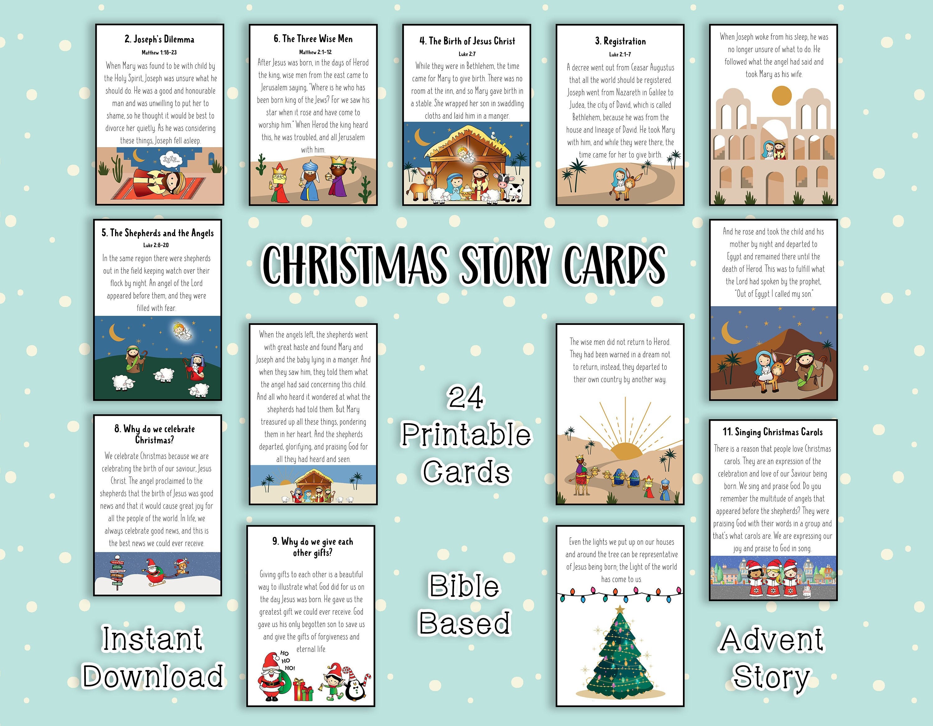 Advent Christmas Story Cards I Christian Christmas Story for Kids I ...