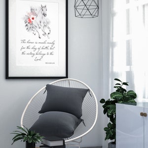 Proverbs 21:31 Bible Verse Wall Art Printable L Scripture Decor L Horse ...